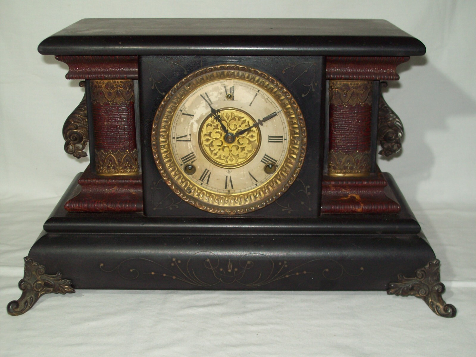 Wm L Gilbert "THOR" Key Wind Pendulum Movement Mantle Clock ~ Parts or ...