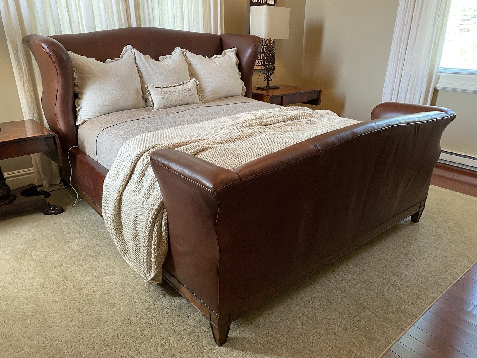 Vintage Ralph Lauren Leather Wingback Bed Cal King VERY RARE! | eBay