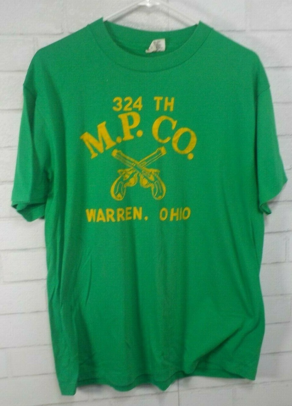 Vintage 80s 1980s Hanes Military T-Shirt 324th MP Company Warren Ohio ...