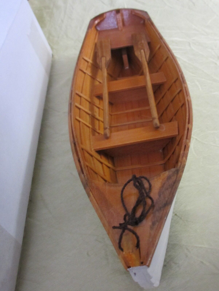 Wooden ROW BOAT Skif Dory CANOE model rowboat skiff 11.5" nautical ...