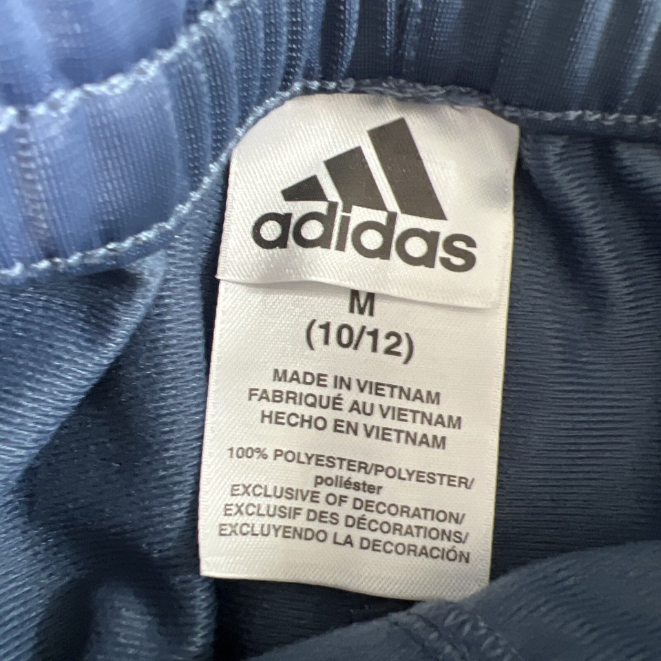 ADIDAS POLYESTER JOGGERS/ TAPERED ATHLETIC PANTS BLUE & BLACK Sz M (10 ...