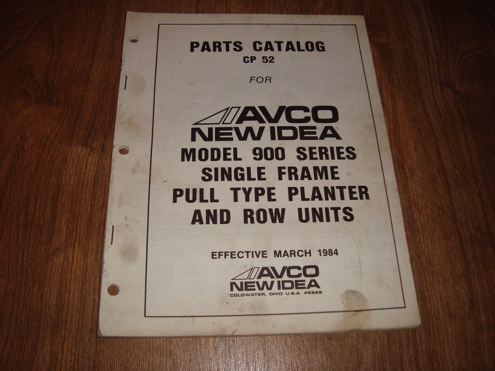 Avco New Idea 900 Series Pull Type Planter & Row Units Parts Catalog CP ...