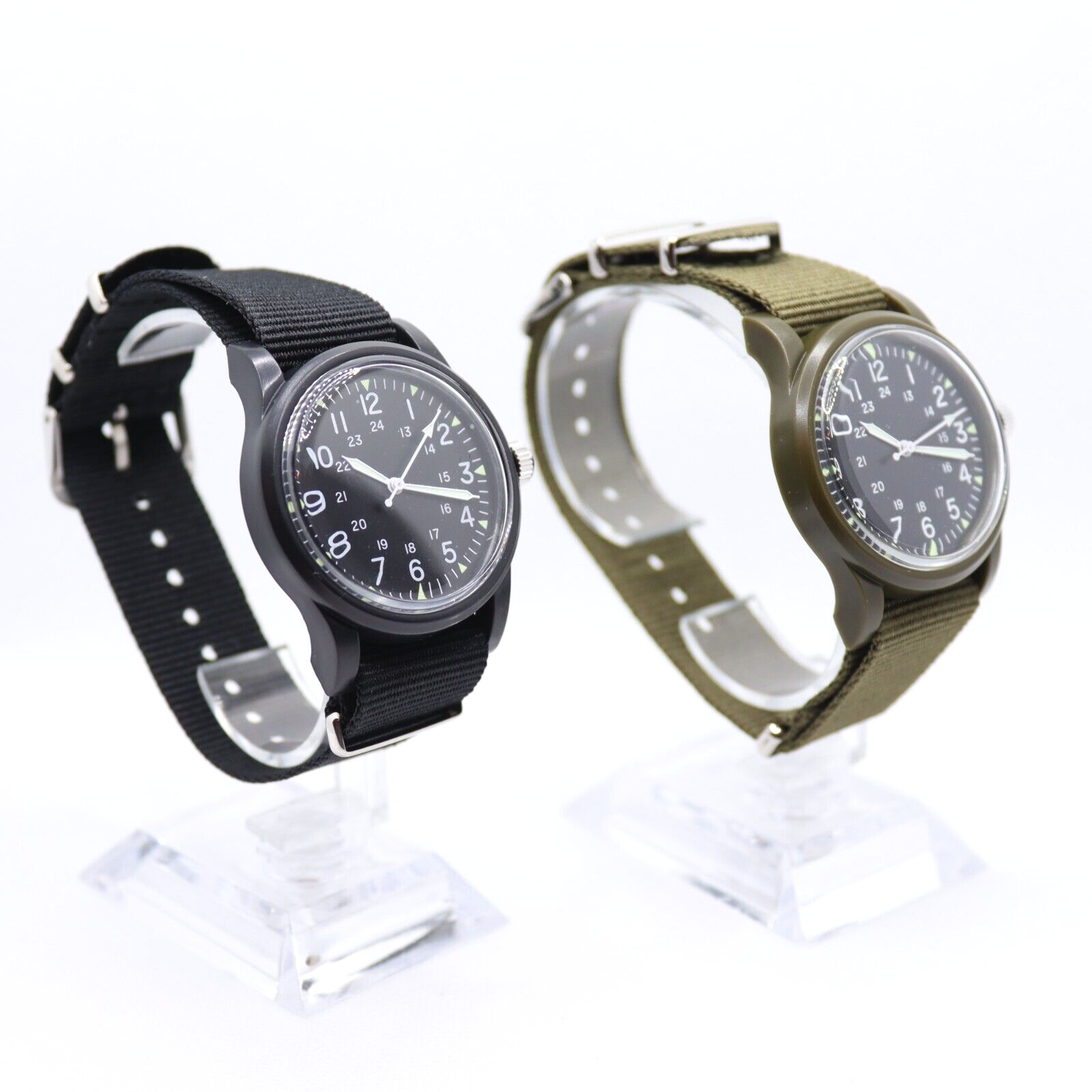 [NEW] Daiso Military Watch Set of 2 Olive & Black Hattori Seiko ...
