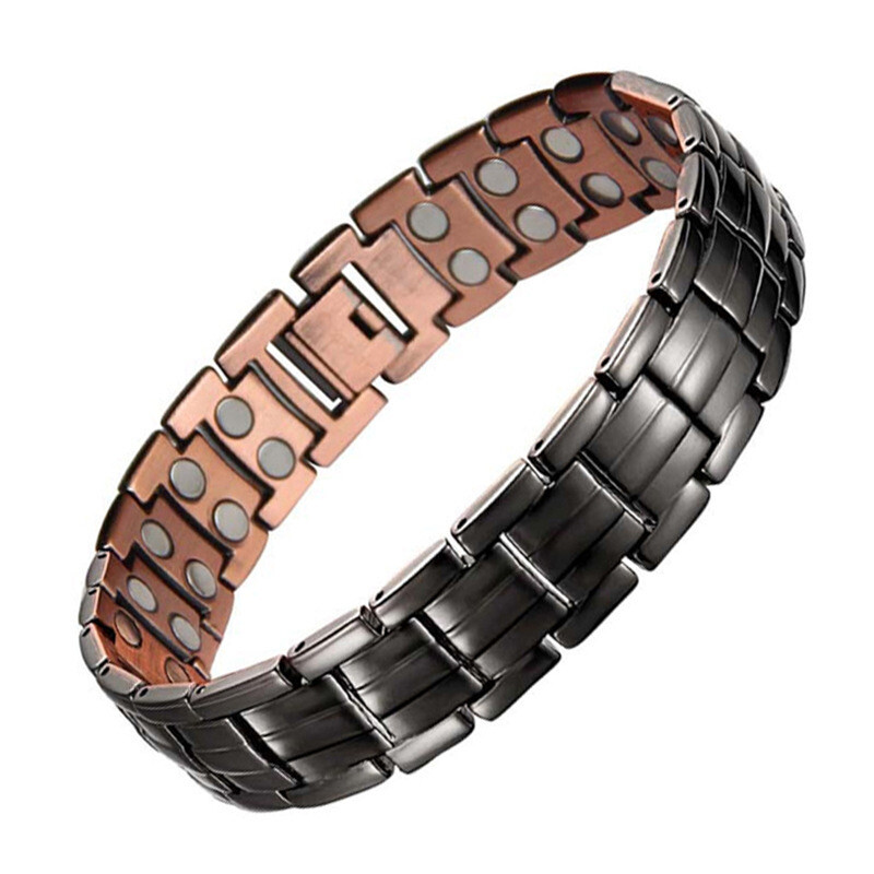 Pure Copper Neodymium Magnetic Therapy Bracelet Double Strong Men Women ...
