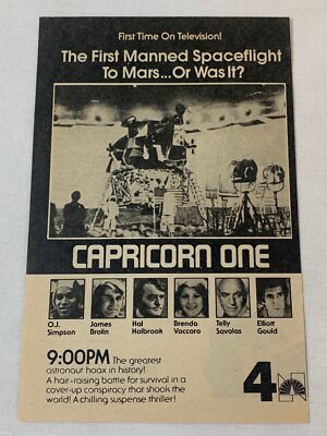 1980 NBC tv ad ~ movie CAPRICORN ONE ~ O.J. Simpson, James Brolin, Hal ...