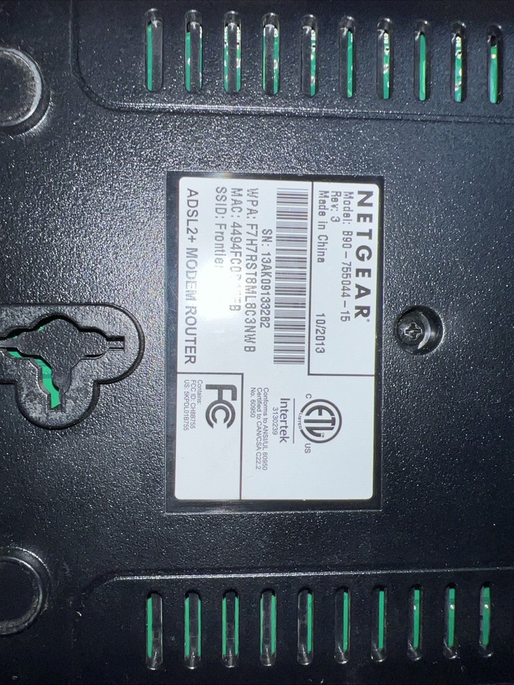 Frontier Netgear Model B90 - 755044 - 15 Wireless Router | eBay