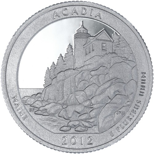 2012 S Parks Quarter ATB Acadia National Gem Proof 90% Silver See Pics ...