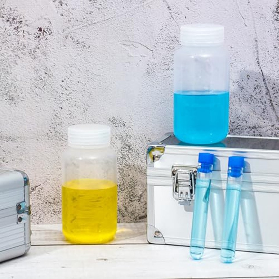12 Pcs Pill Bottle Sample-Bottles Wide Mouth Reagent Bottle Plastic ...