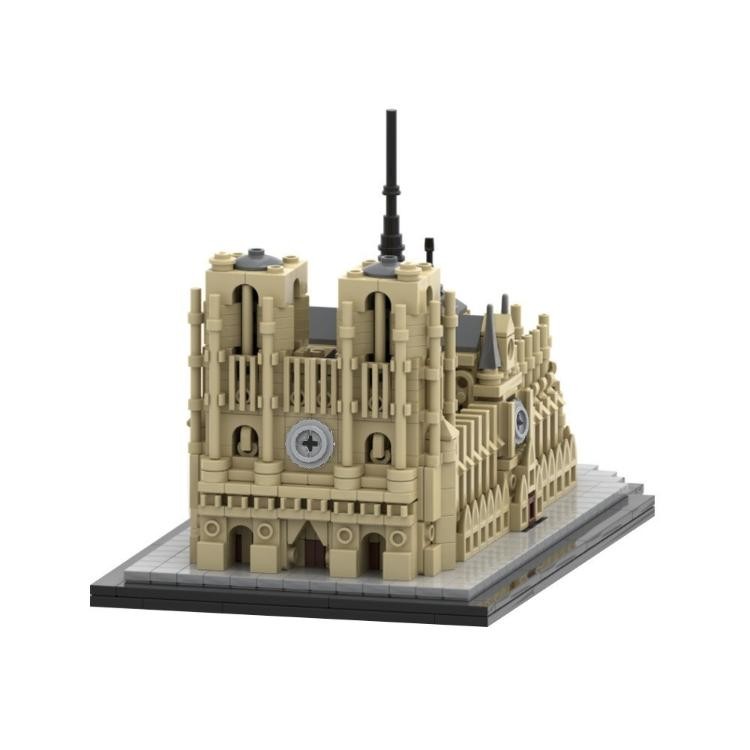 MOC 1:800 Notre Dame Cathedral Building Block Set Famous Iconic Church ...
