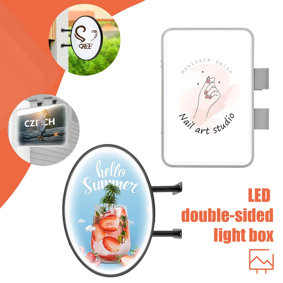 LED Double-sided Advertising Light Box Illuminated Projecting Sign ...