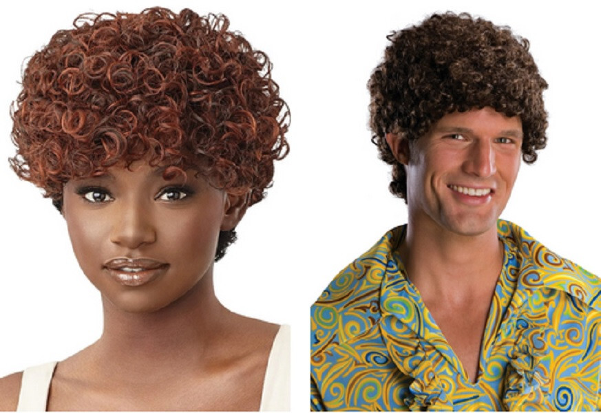 Ginger Brown Tight Curl Fro Wig 70s 80s disco hippie unisex adult ...