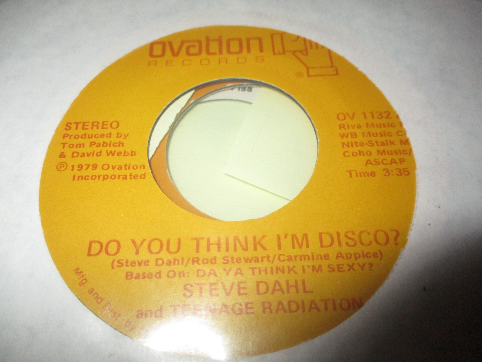 1979 STEVE DAHL & TEENAGE RADIATION Do You Think I'm Disco 7" Ovation Parody VG+ | eBay
