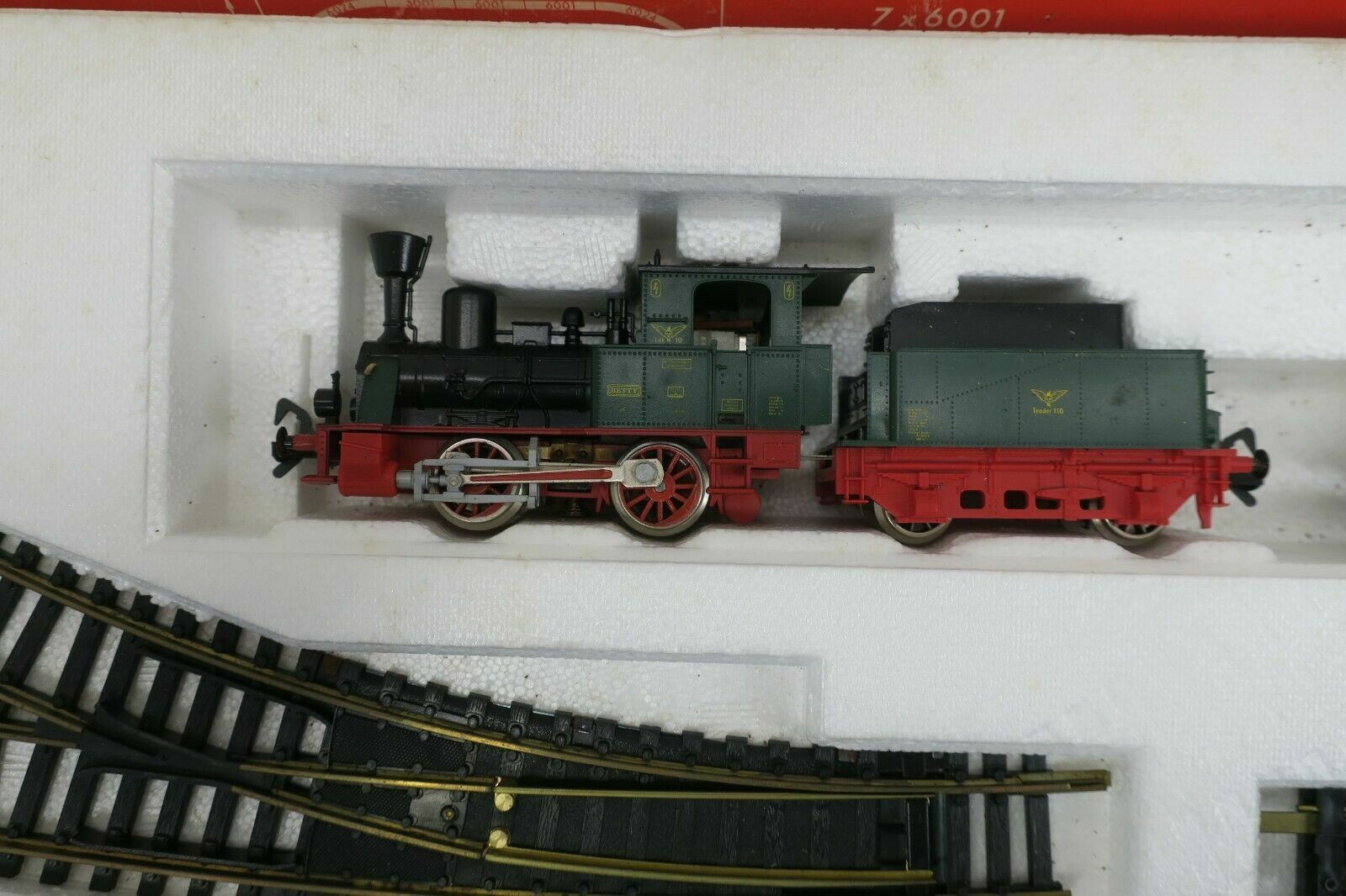 Vintage Fleischmann 6375 HO Scale Train Set Locomotive 2 Cars Complete ...