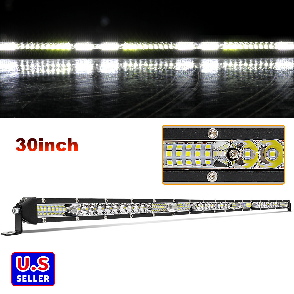 Slim 10“ 20 30" 40" 50" LED Light Bar Spot Flood Combo Off-road SUV ...