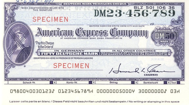 American Express Company - Specimen Travelers Cheque/Check | eBay