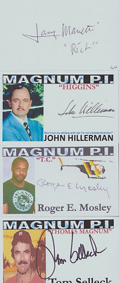 MAGNUM P.I. TOM SELLECK HILLERMAN MOSLEY MANETTI Signed Autograph Cards ...