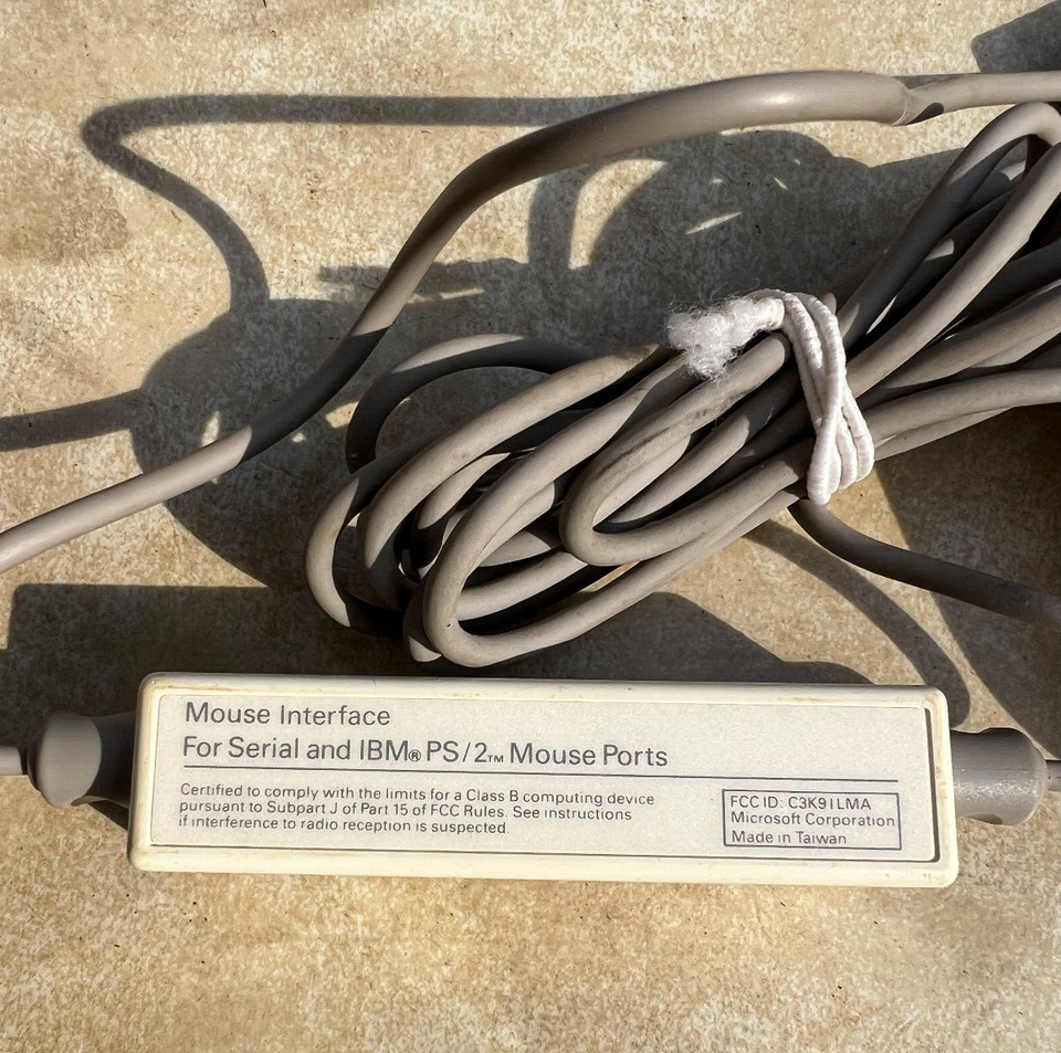 Microsoft InPort Mouse with Interface for Serial and IBM PS/2 Mouse ...