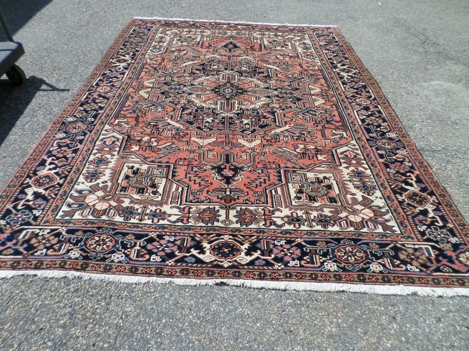 SUPER HAND KNOTTED ORIENTAL PERSIANN HERIS RUG 7' 7" X 10' 8" SKU ...