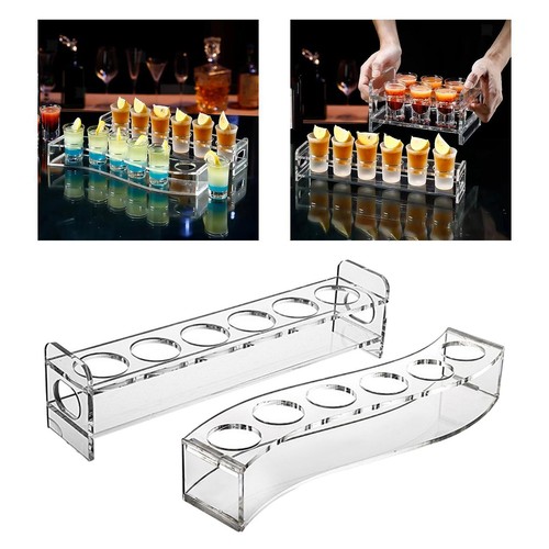 Acrylic Shot Glass Holder Drinks Cup 6 Holes for Tabletop Countertop ...
