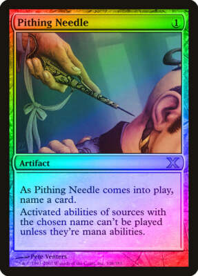 Pithing Needle FOIL 10th Edition HEAVILY PLD Artifact Rare MAGIC CARD ...