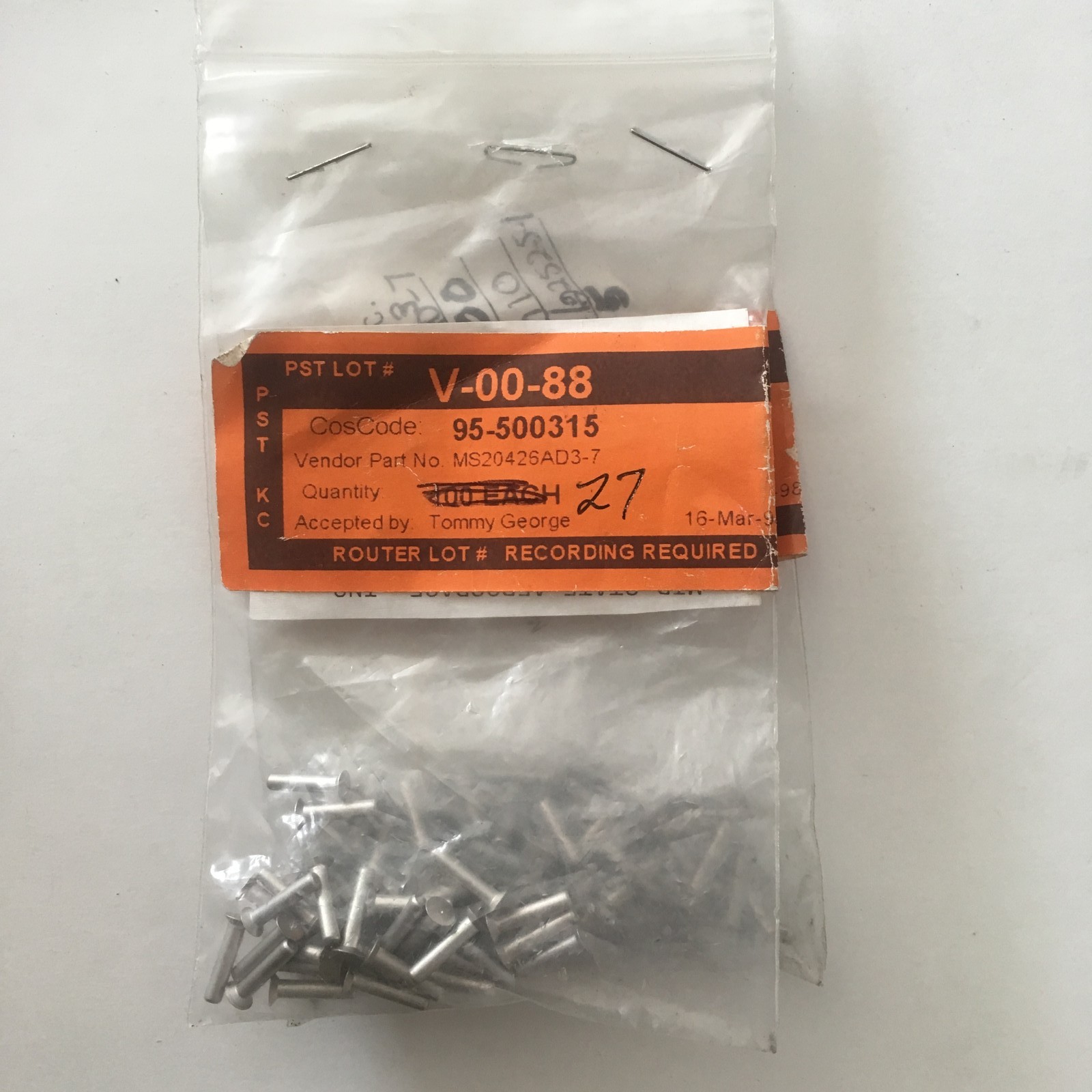 MILITARY SPEC MS20426AD3-7 RIVET SOLID (LOT OF 3) | eBay