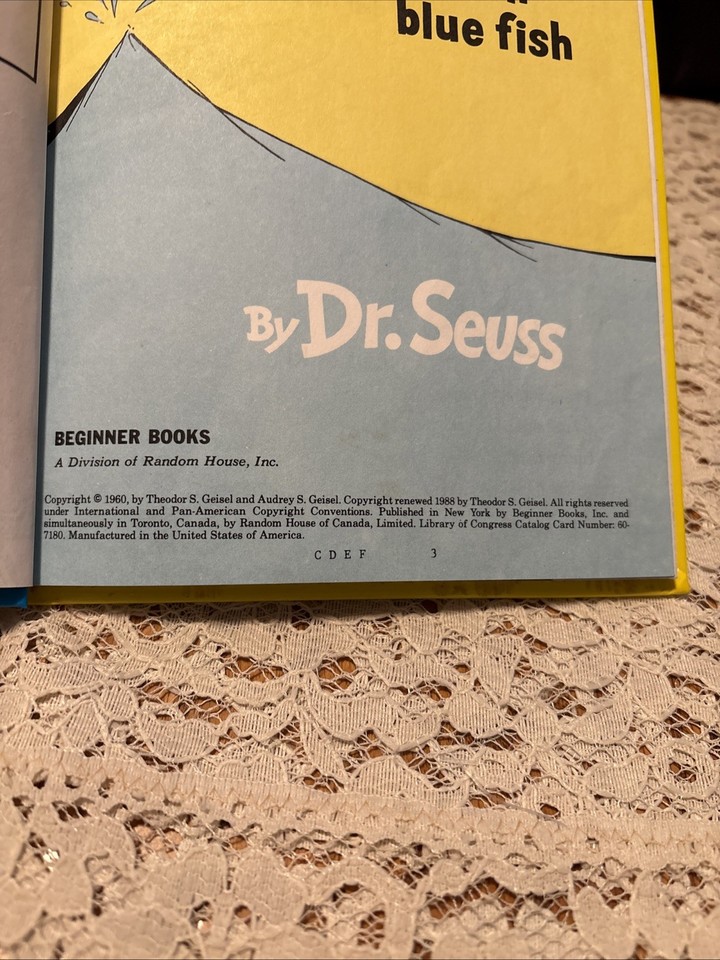 One Fish Two Fish Red Fish Blue Fish | eBay