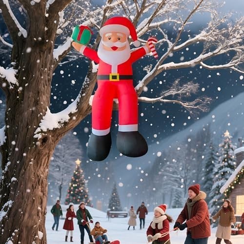 10ft Giant Seated Santa Claus Christmas Inflatable Yard Decor Build-in ...