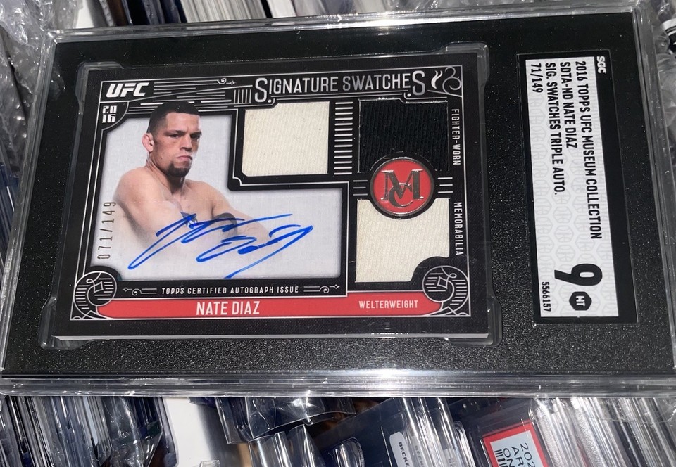 2016 Topps Museum UFC Triple Relic Nate Diaz Auto /149 SGC 9 | eBay