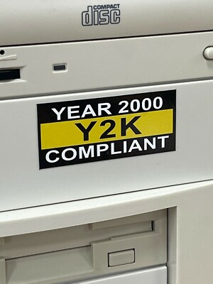 Year 2000 Y2K Compliant Bug Computer Case Badge FLAT Sticker Retro 586 ...