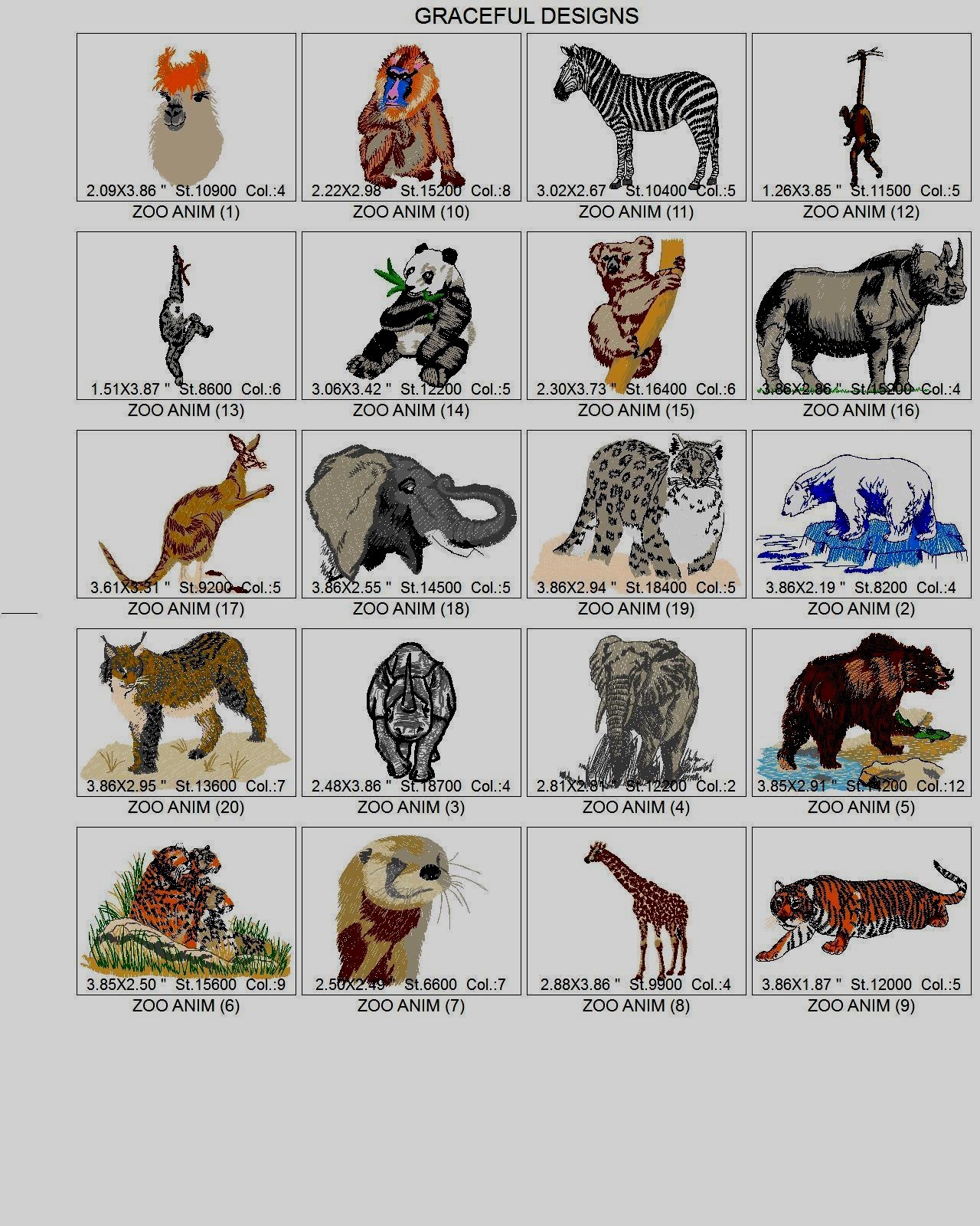 5,000+/- ANIMAL PETS FISH BROTHER EMBROIDERY MACHINE DESIGN COLLECTION ...