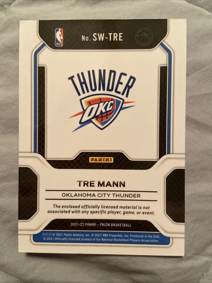 Tre Mann 2021-22 Panini Prizm Sensational Swatches Rookie RC SP Jersey ...