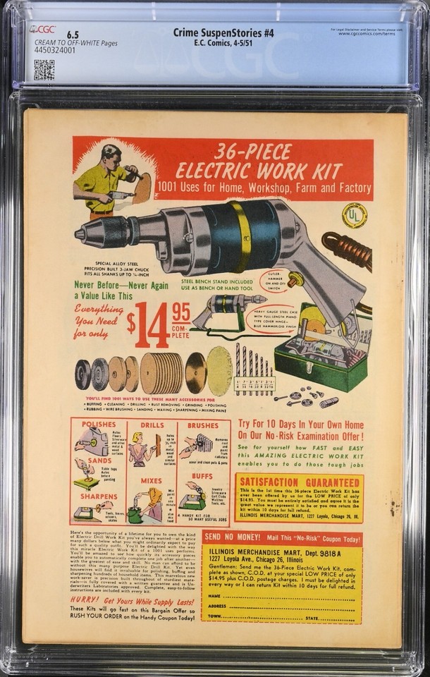 CRIME SUSPENSTORIES #4 CGC 6.5 EC Comics Golden Age Horror 1951 ...