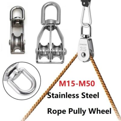 Single Dual Pulley Rope Pully Lifting Wheel Swivel Block M15 M20 M25 ...