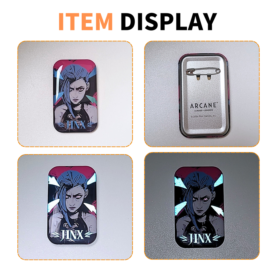 ARCANE League of Legends Jinx & Vi & Caitlyn Flash Can Badge Set ...