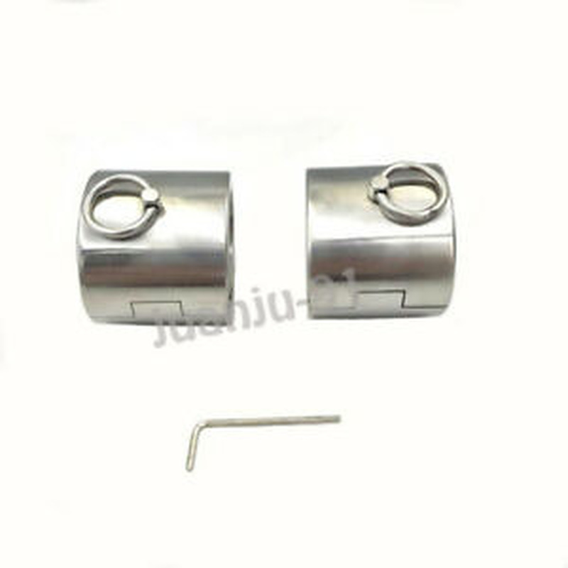 Heavy Stainless Steel Shackles Wrist Cuff Locking Restraint Handcuffs ...