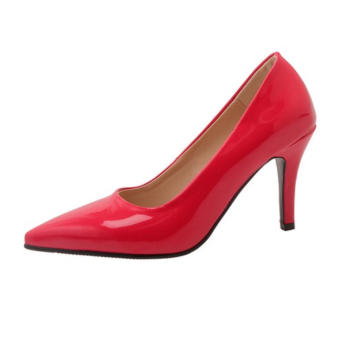 Men's Black High Heels Patent Leather Pumps Drag Queen Crossdresser ...