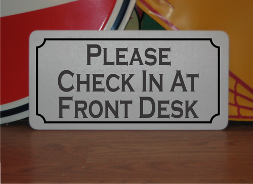 Please Check in at Front Desk Metal Sign for pharmacy doctors or office ...