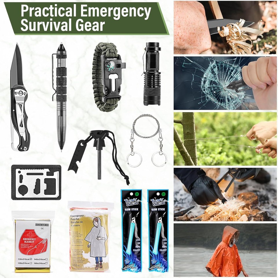 280pcs Emergency Survival Kit with Survival Gear tools first aid ...