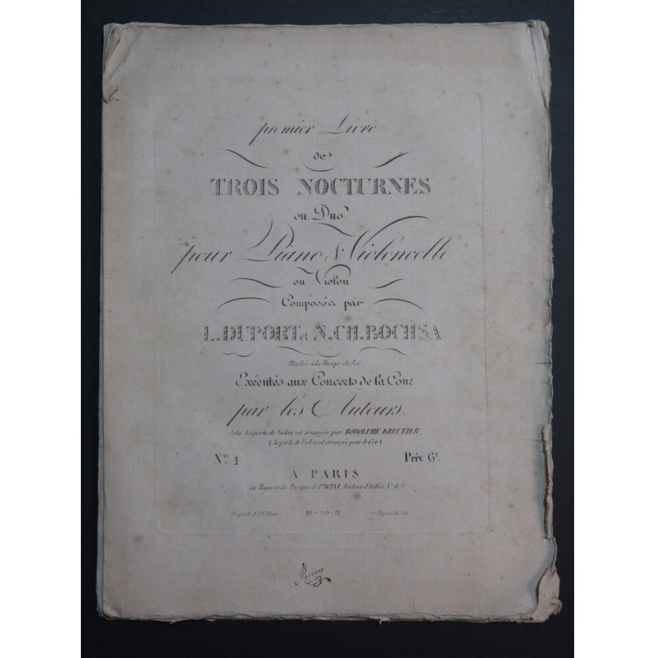 Bochsa N. Ch. Duport L. Nocturne No 1 Piano Violin or Cello Ca1810 | eBay