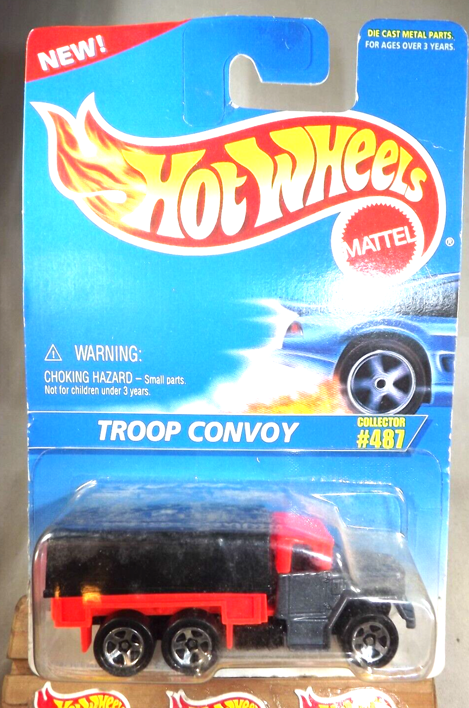 1995 Hot Wheels #487 Blue/White Card TROOP CONVOY Gray/Red w/Chrome 5 ...