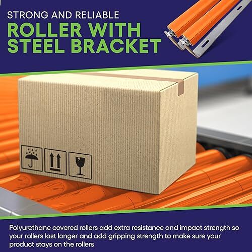 2 Pack, Polyureth Coated Roller with Bracket, 16" Between Frame, 1.5 ...