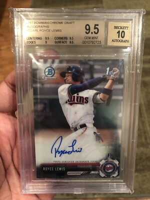 2017 Bowman Chrome Draft Royce Lewis Autograph Rookie RC BGS 9.5/10 ...