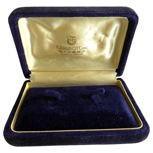 Mikimoto Pearl Jewelry Vintage Case Storage Dark Blue Box Empty Gift ...