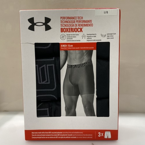 Under Armour Men's 3-Pack Performance Tech Solid 6" Boxer Briefs ...