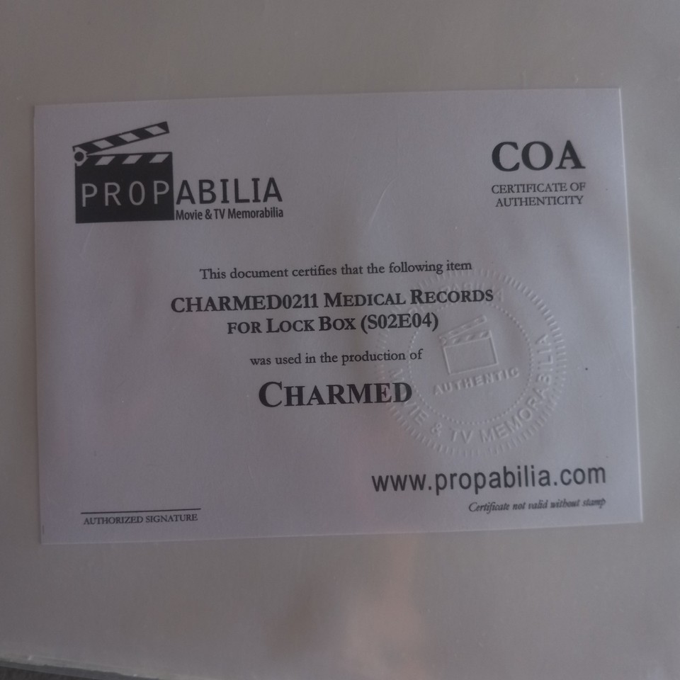 Charmed 2018 TV Show Prop Production Used Paperwork with Coa (01) | eBay