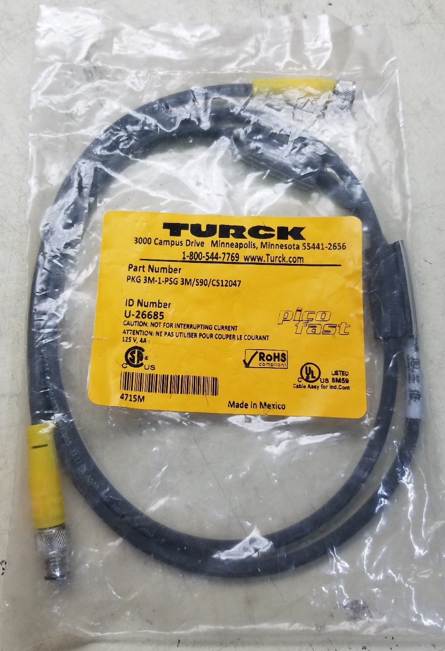 TURCK PKG 3M 1 PSG 3M/S90/CS12047 | eBay