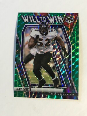 RAY LEWIS #WW-17 2021 PANINI MOSAIC NFL - WILL TO WIN INSERT - GREEN ...