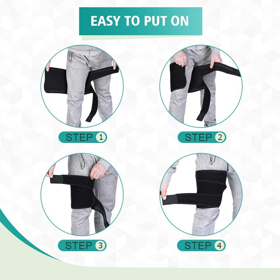 Neoprene Compression Thigh Support Sleeve Brace Muscle Injury Wrap ...