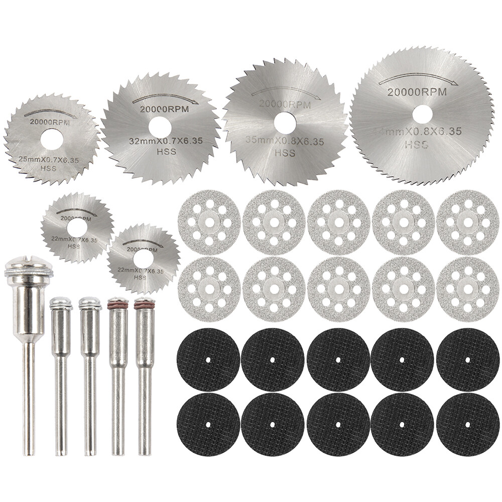31x Diamond Cutting Discs Wheel Saw Blades Set+Drill Bit For Dremel ...