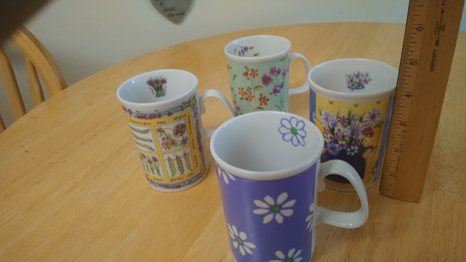 4 Flower/Herb print Mugs | eBay